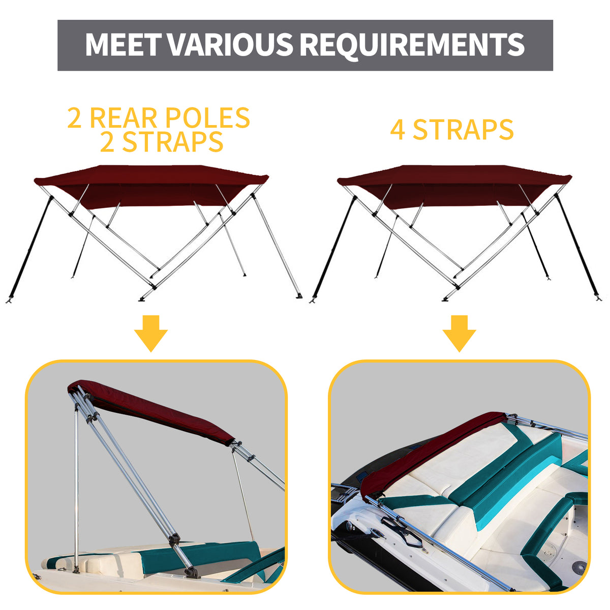 Seamander 4 Bow Bimini Tops,8 Sizes,9 Colors – Seamander Outdoor
